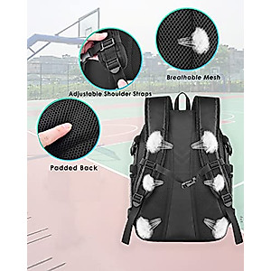 BROTOU Soccer Bag, Basketball Backpack with Ball Compartment, Soccer Backpack for Basketball/Volleyball/Football, Large Capacity Sports Equipment Bags for Men/Women (Black new)