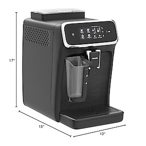 Philips 2200 Series Fully Automatic Espresso Machine, LatteGo Milk Frother, 3 Coffee Varieties, Intuitive Touch Display, 100% Ceramic Grinder, AquaClean Filter, Aroma Seal, Black (EP2230/14)