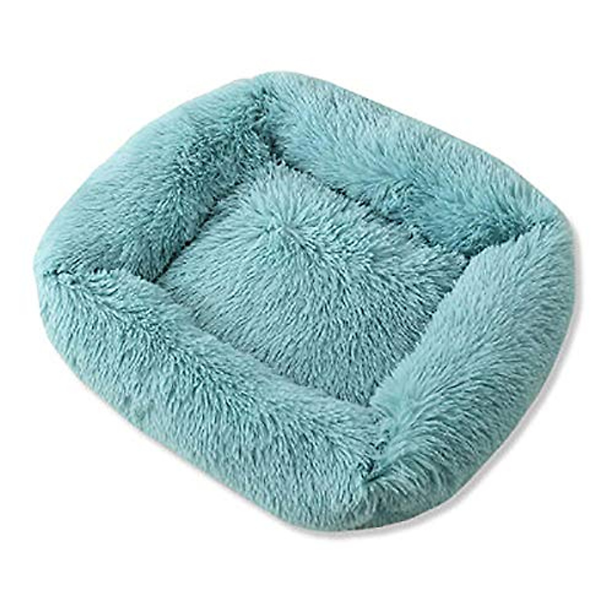 Bed Xs Size Warm Winter Square Super Soft Sleeping Dog Bed Long Plush Washable Cat Mat Basket Puppy House 1Pcs Blue