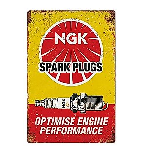 Original Vintage Design Spark Plugs Tin Metal Wall Decoration Signs, Thick Tinplate Print Poster Wall Art for Man Cave/Garage