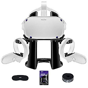SARLAR VR Stand, Display Holder for Oculus Quest 2/ Quest/Rift S/Valve Index Headset and Touch Controllers Accessories