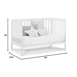 Delta Children Tribeca 4-in-1 Baby Convertible Crib, Bianca White