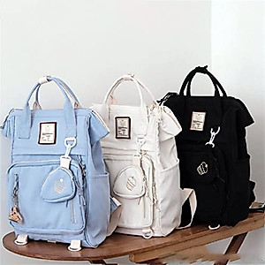 Kawaii Backpack Purse Back to School Aesthetic Bag Large Capacity (Blue)