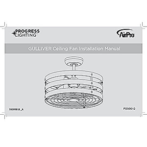 Progress Lighting P250012-141-22 Gulliver Ceiling Fans, 18-1/8" x 23-1/2", Gray