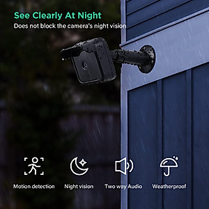 OLAIKE Housing and Metal Wall Mounting Bracket(3 Pack) for Blink Outdoor 3 (3th Gen) /XT/XT2,Weatherproof Protective Cover & 360° Adjustable Security Mount with Blink Sync Module Outlet Mount, Black