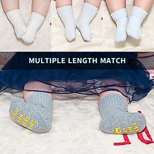 snawowo Funny Newborn Baby Socks with Grip, Cute Gender Neutral Gift for Baby Shower & Baby Registry Search, Non Slip Infant Socks for Girl Boy (6 Pairs-Unisex)