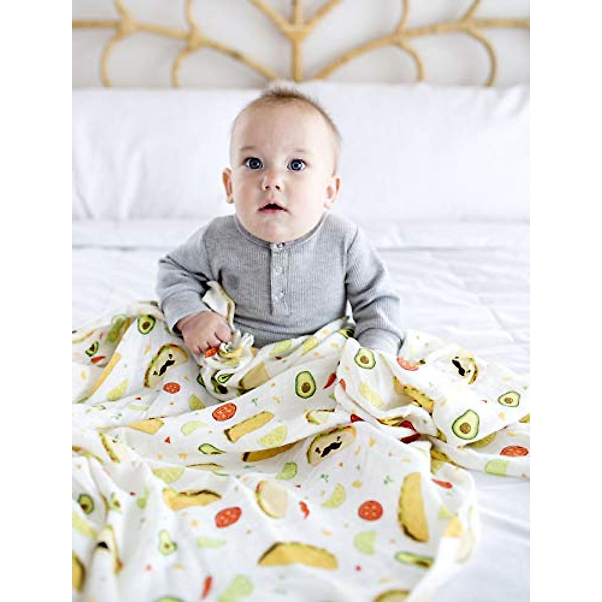 Loulou Lollipop Soft Baby Swaddle Blanket Muslin Wrap Receiving Blanket for Newborn to Toddler Girl and Boy, Large 47” by 47” - Taco…