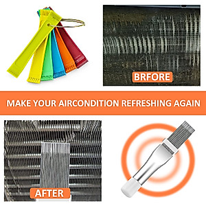 Cenipar 2PCS Air Conditioner Condenser Fin Comb Set Include FCR6 Fin Comb and Metal Radiator Fin Comb Compatible with Air Conditioner HVAC Fin Comb Straightener