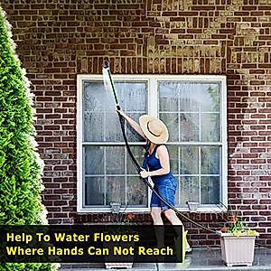 FLORIAX Watering Wand with Rotating Head Heavy Duty 24 Inch Ergonomic Sprayer Wand with Trigger Adjustable Spray Garden Hose Nozzles Hanging Basket Wand with Flow Control, No Assembly Required Wand