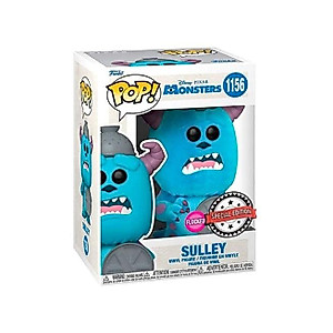 Funko Pop! Disney: Monsters Inc 20th - Sulley + Lid, Amazon Exclusive (Flocked)