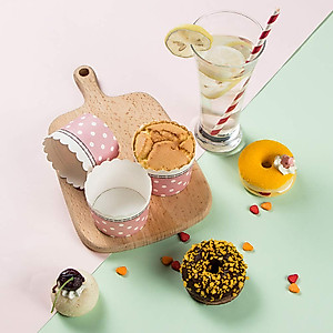 Webake Large Paper Baking Cups, 6oz Cupcake Muffin Cases Jumbo Cupcake Liners, Set of 25 Pink Cupcake Liners for Valentine's Day, Wedding