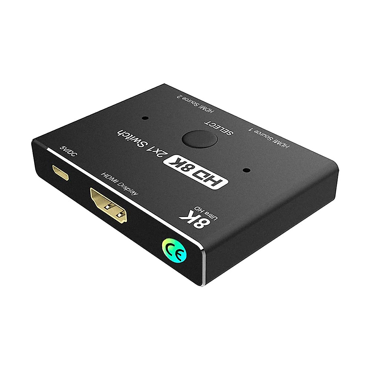 New 8K Switcher HEZOOMS HDMI 2.1 Switch Splitter 2 in1 Out Ultra HD 8K@60Hz 4K@120Hz High Speed 48Gbps Switch Adapter with Switch Button for Computer Laptop 2 Sources to 1 Display