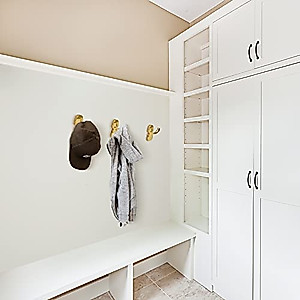 Gold Wall Hooks Decorative Coat Hook Wall Mounted Heavy Duty Towel Hook Hardware Robe Hooks Zinc Alloy Double Hooks Single Hook for Hanging Clothes Unique Modern Hooks for Bathroom 3 Pack