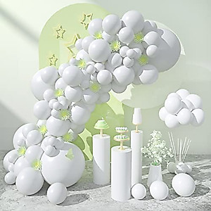 Henviro White Latex Party Balloons - 100 Pcs 5/10/12/18 Inch Balloons Helium Quality Latex Balloons As Birthday Party Balloons/ Graduation Balloons/ Valentines Day Balloons/ Baby Shower/ Wedding