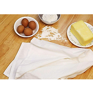 AMOUR INFINI Flour Sack Kitchen Towels - Pack of 12 Organic Cotton Kitchen Towel - Washable Super Absorbent Flour Sack Kitchen Towels - Cloth Napkins, Cheese Strainers (28x28 inches - Off White)