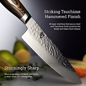 Shun Chef's Knife Cutlery Premier, 8 Inch, Brown