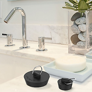 AIYUENCICI 4 Pieces Bath Tub Drain Stoppers, Sink Bathtub Plug Rubber Pool Plugs Bathtub Caps Water Stopper Seal with Hanging Ring for Kitchen Bathroom Laundry Bar