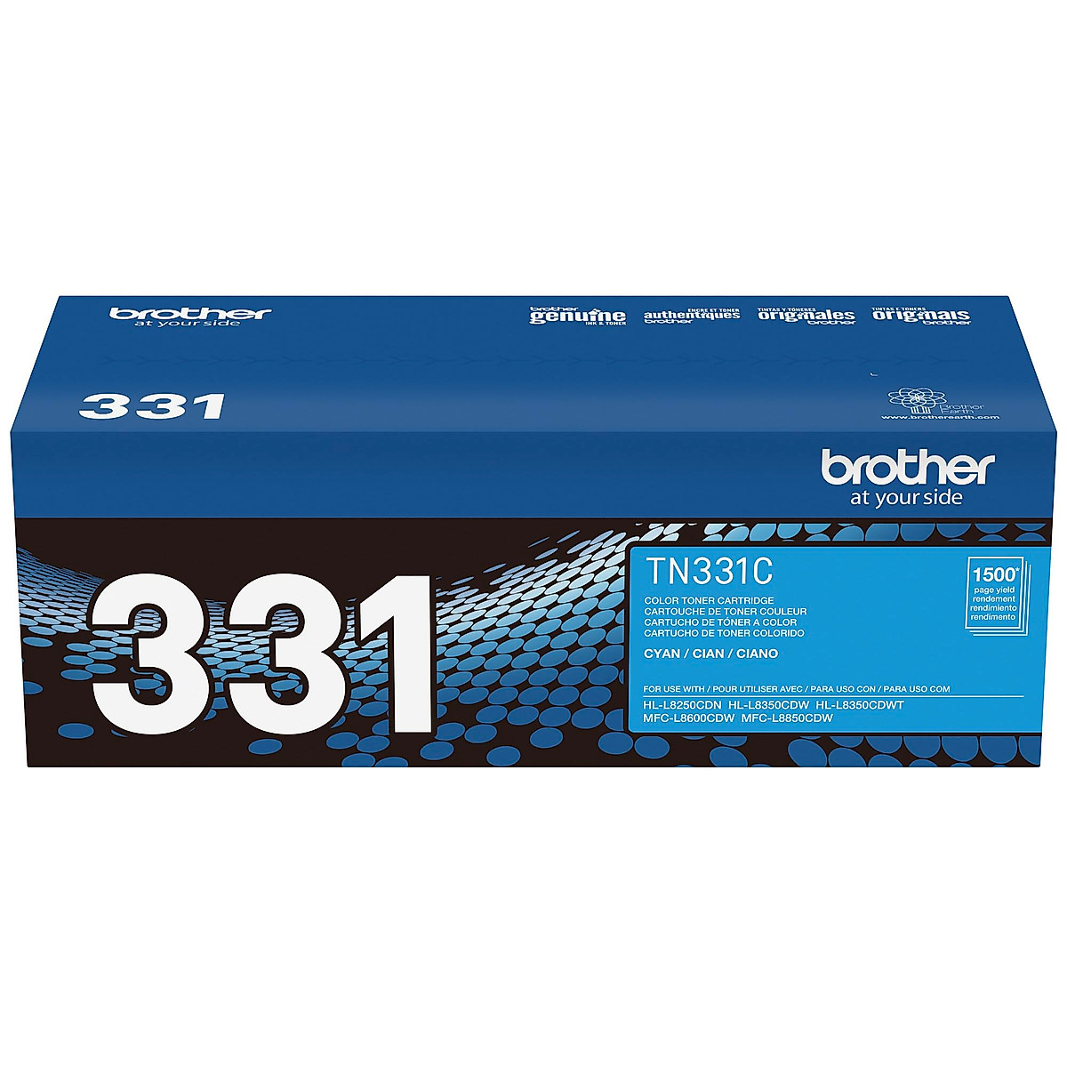 Brother TN-331C DCP-L8400 L8450 HL-L8250 L8350 MFC-L8600 L8650 L8850 Toner Cartridge (Cyan) in Retail Packaging.