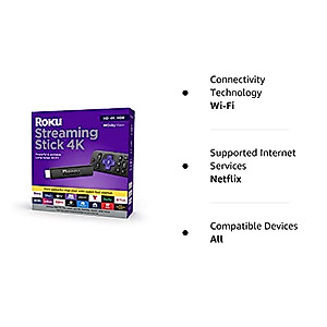 Roku Streaming Stick 4K 2021 | Streaming Device 4K/HDR/D. Vision with Roku Voice Remote and TV Controls (Renewed)
