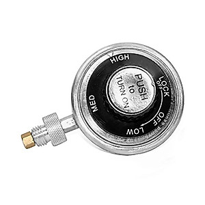 DOZYANT Propane Gas Grill Control Valve Table Top Regulator with a 1"-20 Female Throwaway Cylinder Thread Inlet and an Orifice Outlet