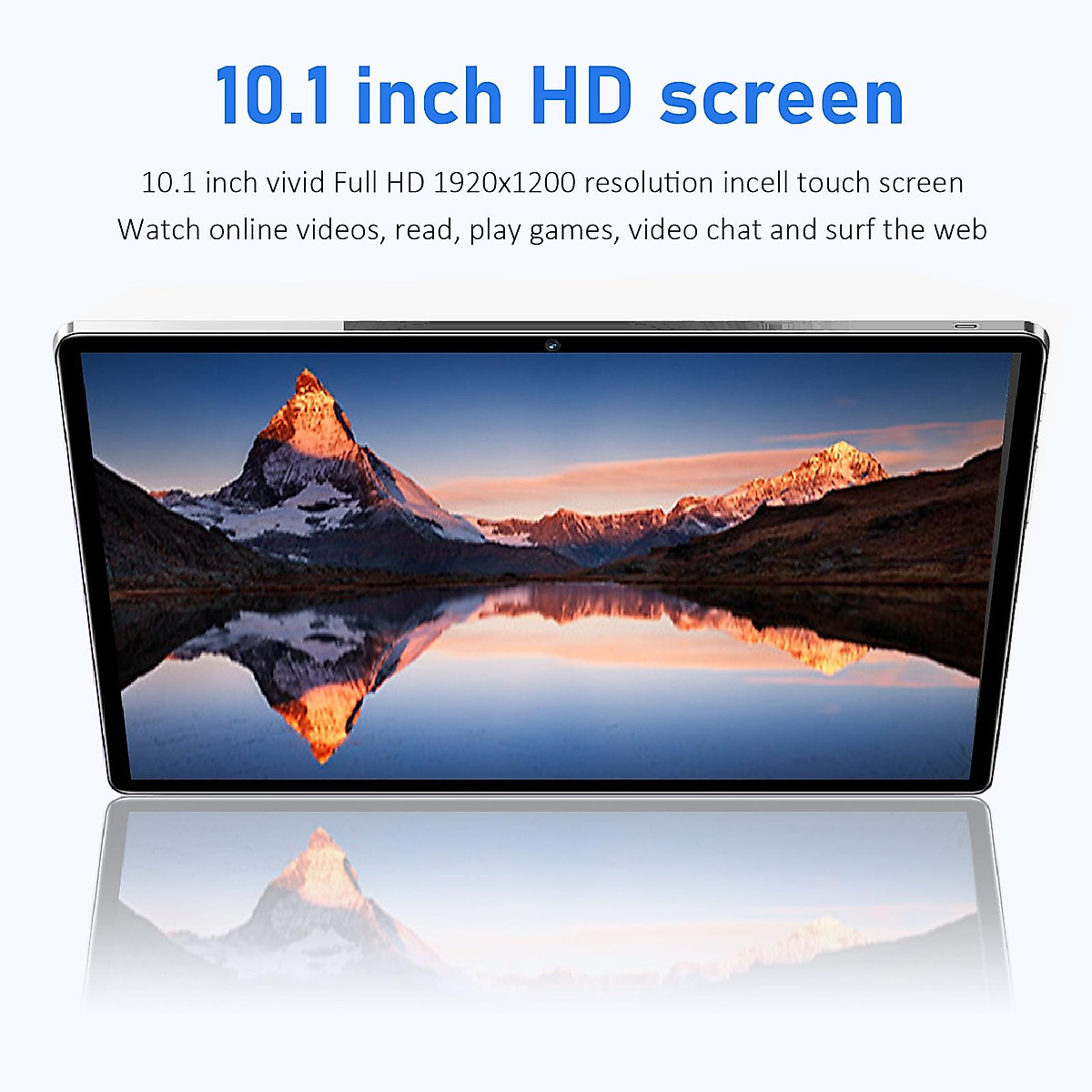 Luqeeg Tablet PC, HD Tablet US Plug 100‑240V 8MP 13MP 4GB 64GB Dual Speakers 1920x1200 5G WiFi 2 in 1 for Study for Android 12 (#4)