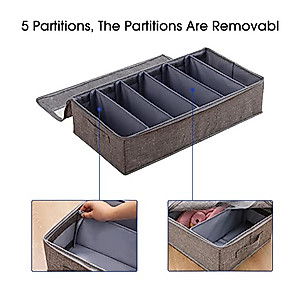 XINXA.XYZ Under Bed Storage Box Set of 2 Bedside Storage Box with Handle and Zipper for 12 Pairs of Shoes, Foldable Under-bed Multipurpose Storage Box (Grey)