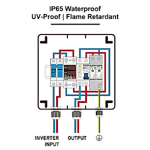 DIHOOL Off Grid Solar Power Systems AC 220V Breaker Box Solar Disconnect Switch pv Combiner Box on Off Grid Living Supplies