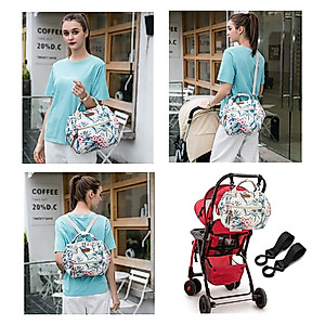 Lmbabter Baby Diaper Bag Backpack Convertible Mini Smart Tote Bag Stroller Organizer Nappy Backpack for Outdoor (Black)