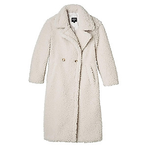 UGG Women's Gertrude Long Teddy Coat, Winter White, XL