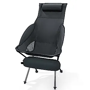 WTVIDAS Folding Camping Chair, High-Back Ultralight Aluminum Camp Chair with Removable Pillow,Oversize Backpacking Chair for Festivals Fishing Picnic and Hiking,Breathable Outdoor Camp Chair