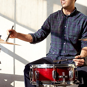 Drum Sticks Set,1 Pair Retractable Drum Wire Brushes and 1 Pair Rods Drum Brushes set for Adults, Rock Band, Jazz Folk Students with Portable Storage Bag