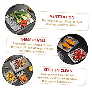 2Pcs stainless steel drainer cookie tray cooling rack with pan baking pan with cooling rack Baking Pan Tray Baking Rack wire Baking Mat deep roasting pan tattoo oven drying tray