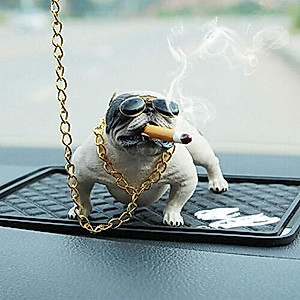 Jiuke, Bully Pitbull Dog Car Interior Decoration Dashboard Ornament Fashion Funny Cute Home Decoration Auto Accessories No Base-Black