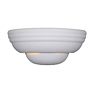 Designers Fountain 12.5 in 1-Light Contemporary Wall Mount Sconce Light with Paintable Ceramic White Shade, 6030-WH