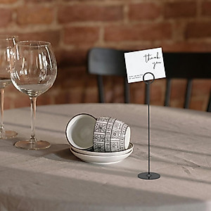 Urban Deco 16PK Table Number Holders Place Card Holders 12 Inch Table Card Holders Steel Card Holders for Photos, Food Signs, Memo Notes, Weddings, Restaurants, Birthdays(Black)