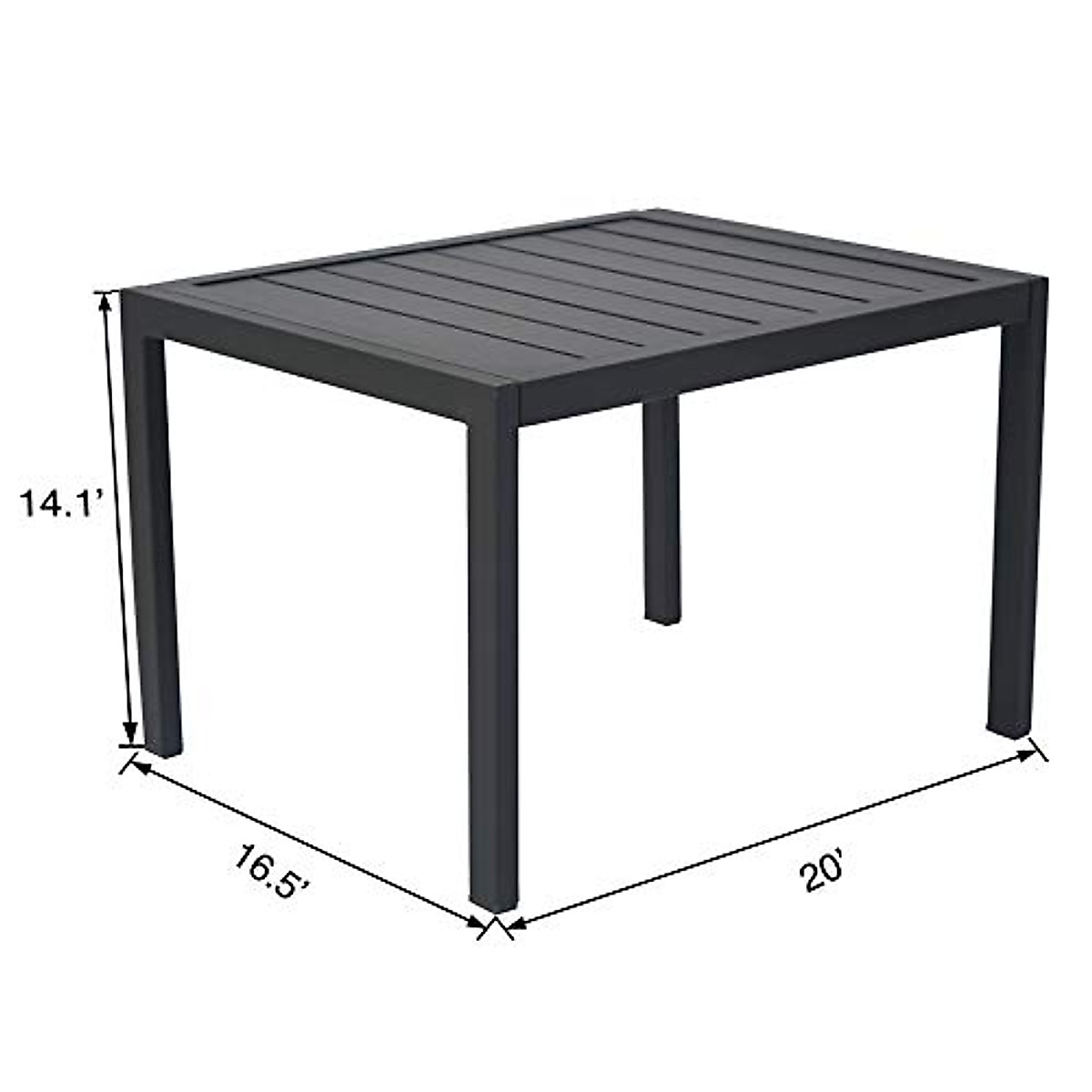 Kozyard Modern Full Flat Alumium Patio Reclinging Adustable Chaise Lounge with Sunbathing Textilence for All Weather, 5 Adjustable Position, Very Light, Anti-Rusty (2 Pack Gray w/Table)