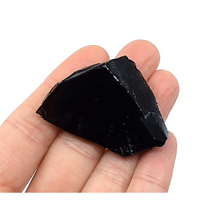 6PK Raw Obsidian, Igneous Rock Specimen - Approx. 1"- Geologist Selected & Hand Processed - Great for Science Classrooms - Eisco Labs