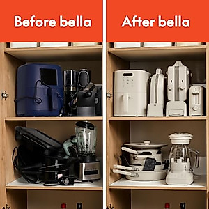 bella Flip-n-Store Waffle Maker with EverGood™ Ceramic Nonstick Coating, Fits-anywhere™ Kitchenware, Power Indicator Light, Cool Touch Handle & Cord Wrap, 7” Wide & 1" Deep Plates, 1000 Watt, Oatmilk