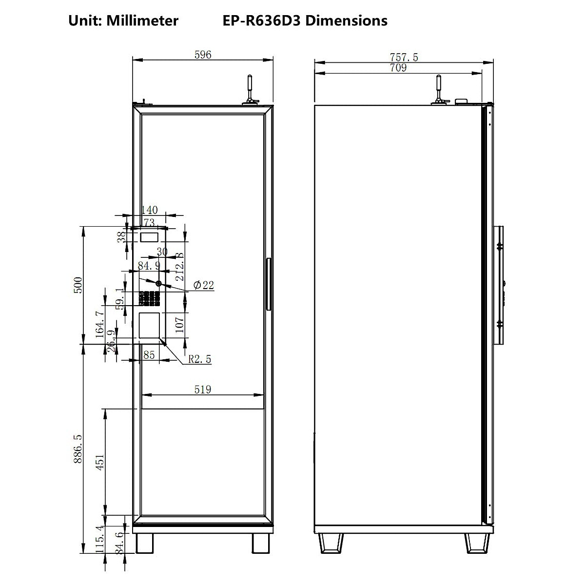EPEX Compact Cashless Cold Drink Beverage Vending Machine R636D3