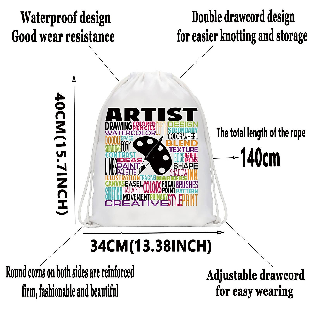 LEVLO Artist Canvas Tote Bag Gift For Art Teacher Artistic Shoulder Bag For Art Student Grad (Artist DB)