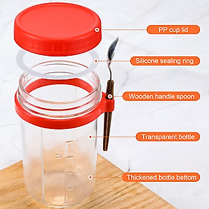 Didaey 8 Pcs Overnight Oats Containers with Lids and Spoon 16 oz Large Capacity Airtight Overnight Oats Jars Glass Jar with Lid Mason Jars with Measurement Marks for Cereal Milk Fruit Yogurt