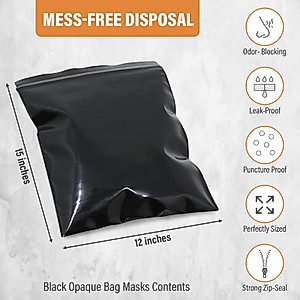 Trail Essentials Adult Diaper Disposal Bags - Large, Black Opaque, Zip-Seal Disposal Bags for Adult Diapers, Incontinence Underwear, Undergarments with Travel Pouch (Black)