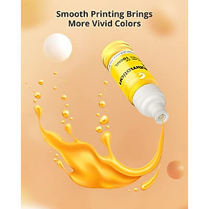 Hiipoo 580ML Sublimation Ink for EcoTank Supertank Inkjet Printer ET-2400 ET-2720 ET-2760 ET-2800 ET-2803 ET-2850 ET-3760 ET-4800 ET-15000 Heat Press Transfer on T-Shirt (Autofill/ICC-Free/Anti-UV)