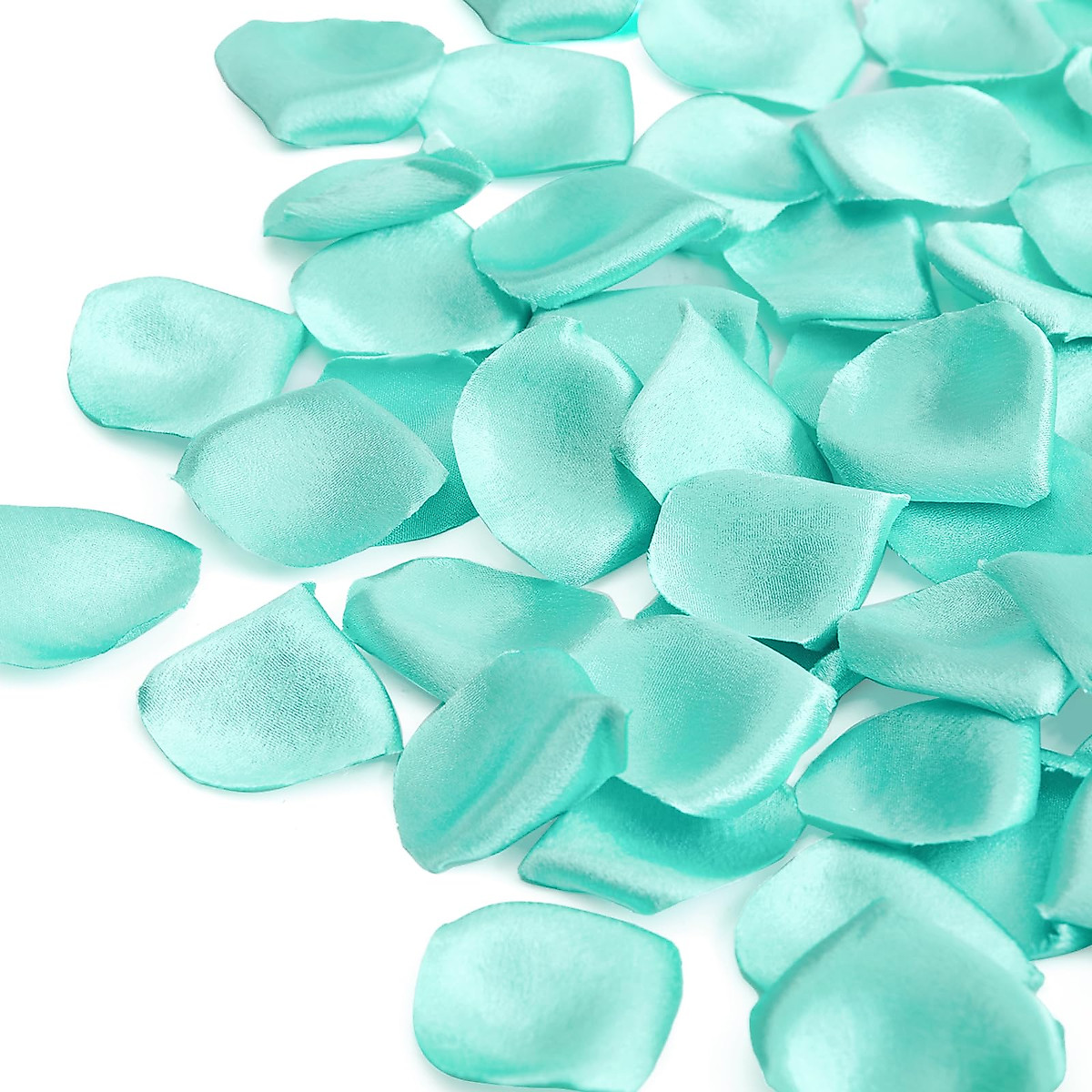 TINGE TIME 300pcs Silk Rose Petals Teal Green Heart Flower Petals for Wedding Flower Girl Basket Aisle Scatter Dinner Table Centerpieces Party Confetti Bridal Shower Romantic Night Decoration
