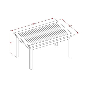 East West Furniture BCOSSNA 4 Piece Patio Bistro Sofa Set includes a Rectangle Outdoor Acacia Wood Bistro Table and All-Weather Cushions, 19x38 Inch, Natural Oil