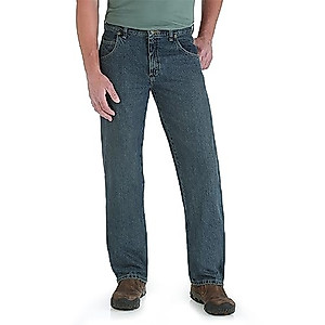Wrangler mens Big Rugged Wear Relaxed Straight Fit jeans, Mediterranean, 46W x 30L US