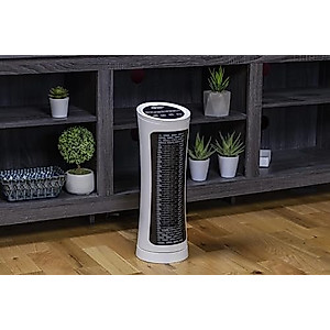Comfort Zone Electric Oscillating Digital Tower Space Heater with Digital Thermostat, Built-in Overheat Sensor, and Power Indicator Light, Ideal for Home, Bedroom, & Office, 1,500W, CZ457EWT