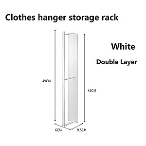 N/B Hanger Organizer, heaohu Single Row Large Capacity Multifunctional Magnetic Washing Machine Clothes Hangers Storage Rack, Artifact Balcony Finishing Clothing Rack Clip Free Punch Racks White