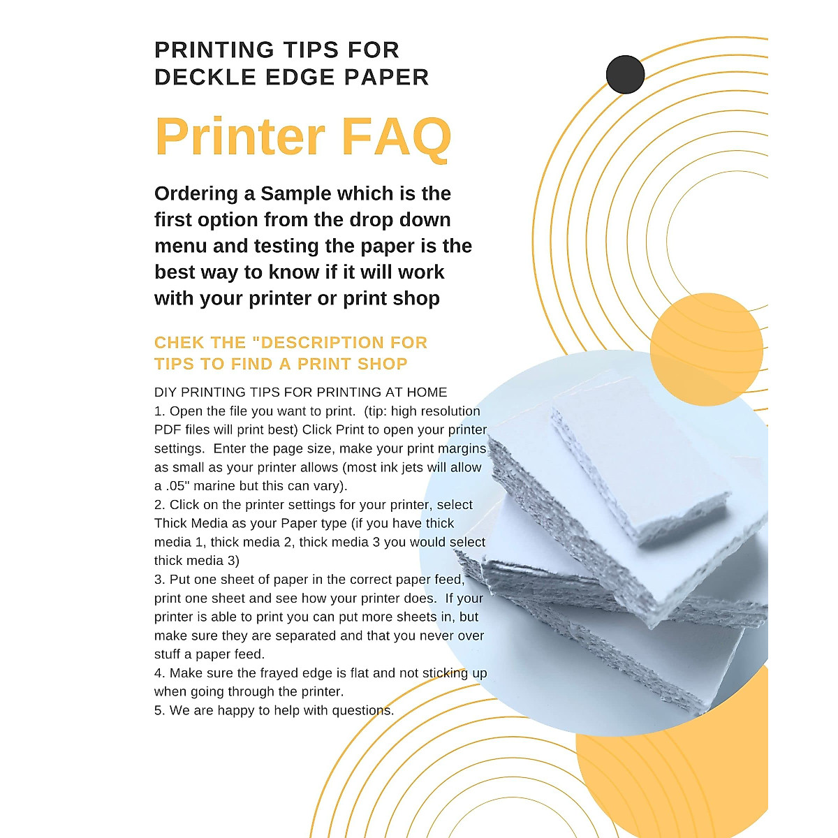 Blank Deckle Edge Sheets, 135#/290gsm, Soft White, 100% Cotton Rag, Cold Pressed, Acid Free & Archival Hand Torn Watercolor Paper (8x10 inch Sheets Only, Set of 24)