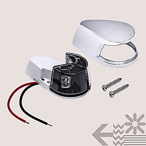 TRUE MODS Red Green LED Marine Navigation Bow Light [USCG ABYC A-16 2NM] [Waterproof] [Chrome & ABS] 2 Nautical Mile Visibility Bicolor Light for Pontoon Yacht Fishing Boat